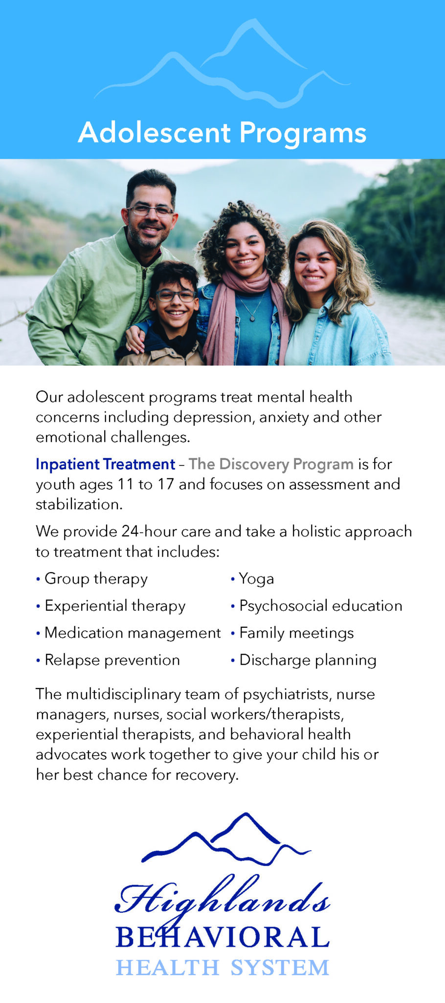 Adolescent & Adult Programs from Highlands Behavioral Health – Colorado JCF