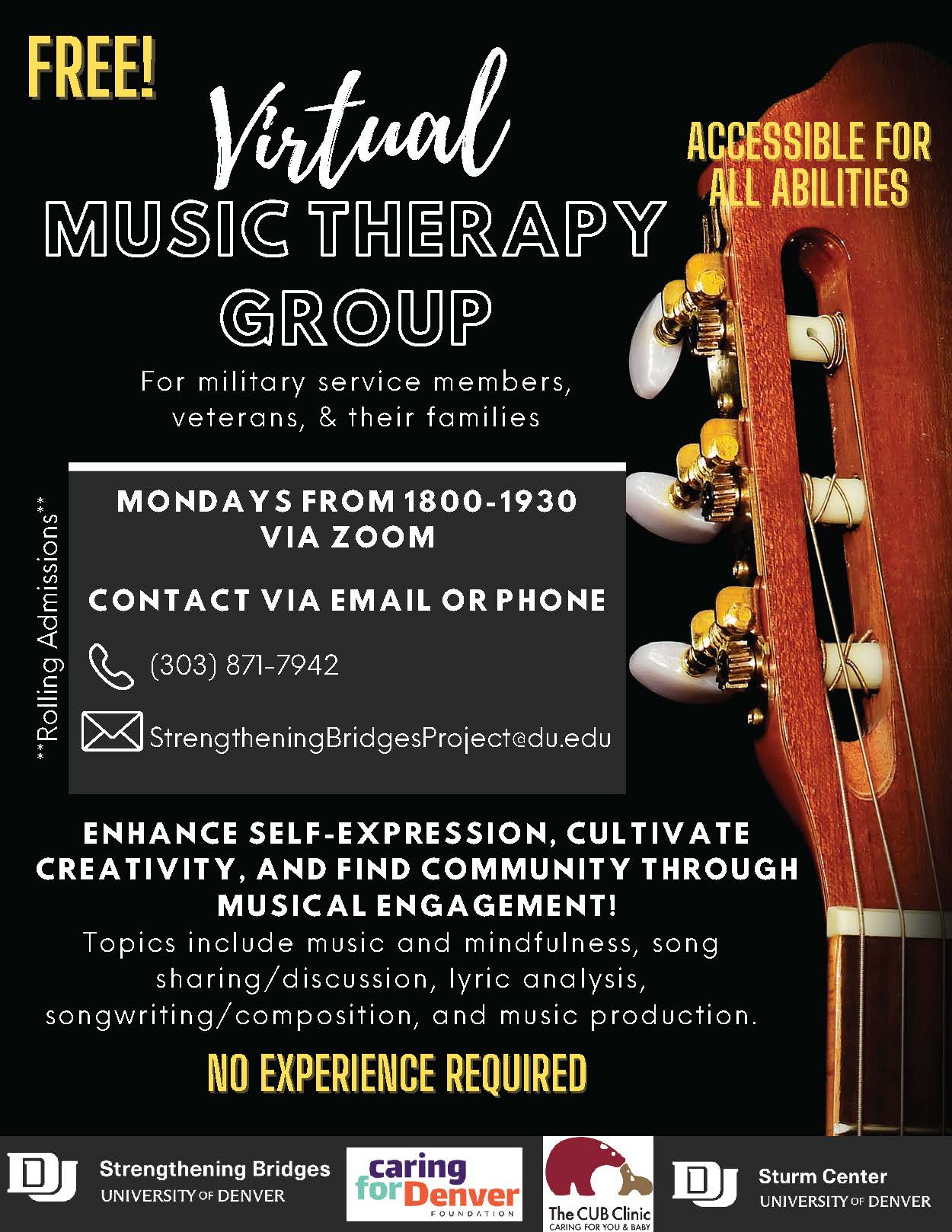 Strengthening Bridges at DU Hosts Virtual Music Therapy Group ...